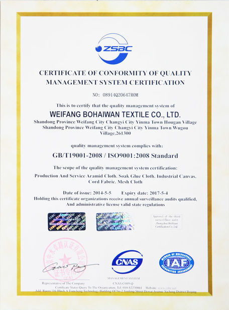 China Weifang Bohai Bay Textile Co., Ltd quality control